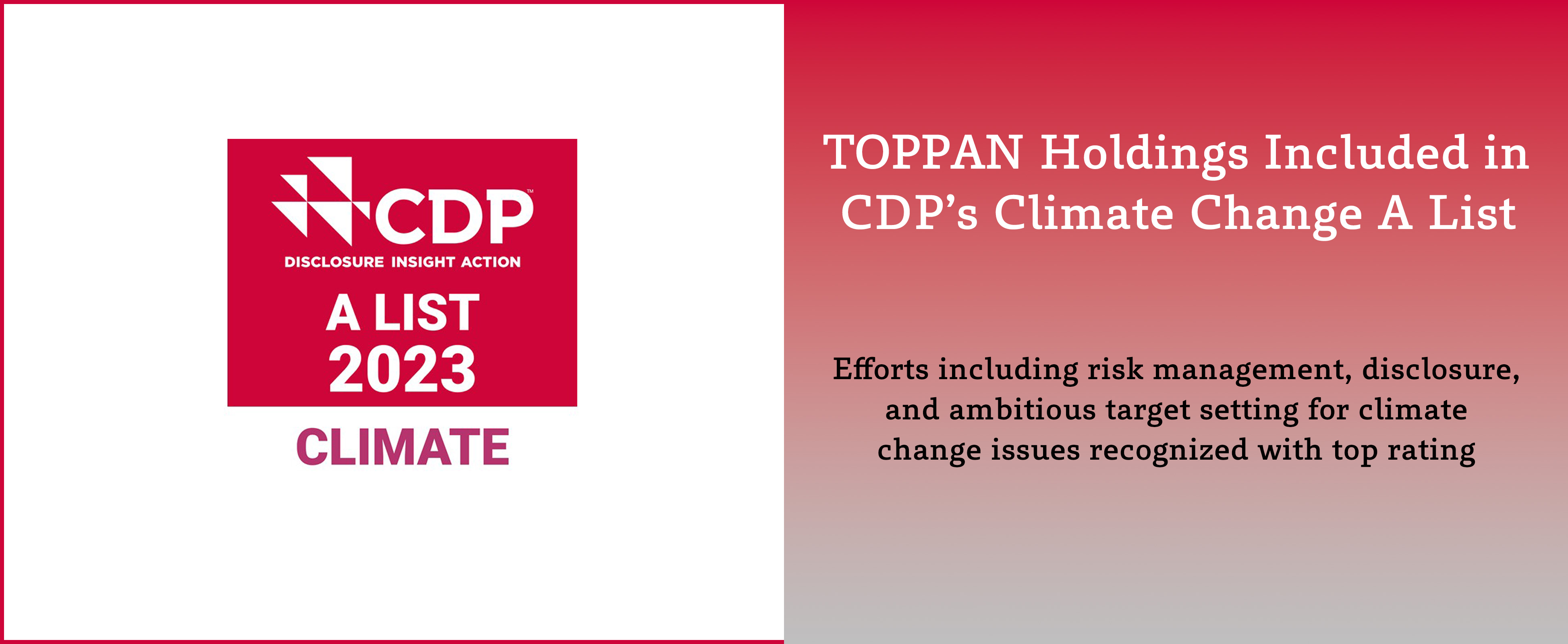 SUSTAINABILITY | TOPPAN Holdings Inc.